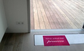 Rohožka Vstup pokiaľ máš Prosecco 40x60 cm, 40x60, ružová, Mercury Flooring