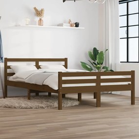 814822 vidaXL Rám postele medově hnědý masivní dřevo 140 x 200 cm