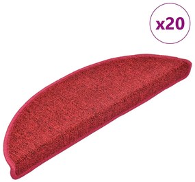 Schodové rohože 20 ks 56 x 17 x 3 cm červené půlkulaté 3365786