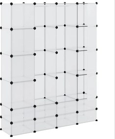 Modulární skříň s 18 přihrádkami bílá 37 x 146 x 180,5 cm 240502