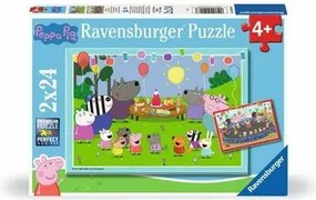 Ravensburger - Puzzle - Prasátko Peppa na oslavě / 2x24 dílků / od 4 l