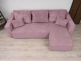 Světle fialová rohová pohovka SMART COSARO, oboustranná + 2 polštářky ZDARMA