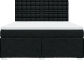 Box spring postel s matrací černá 180x200 cm textil 3291763
