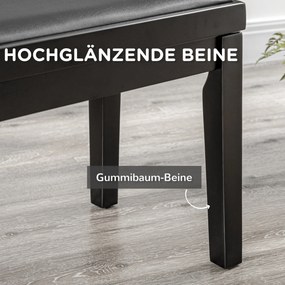 HOMCOM Klavírní stolička Výškově nastavitelná klavírní lavice s koženým polštářem, imitace kůže, gumovník, černá, 63 x 33 x 45-56 cm, ideální pro kla…