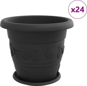Květináče 24 ks Černá Ø 39 x 32 cm Plast 3403289