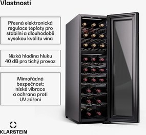 Klarstein Shiraz 24 Duo, vinotéka, 2 zóny, 75 l/24 lahví, 5-18 °C, dotykové ovládání