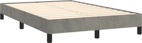 Box spring postel s matrací a LED světle šedá 120x190 cm samet 3270153