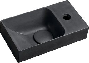 Sapho Sapho, PICCOLINO betonové umyvadlo 30,8x17cm, baterie vpravo, antracit, PK30516