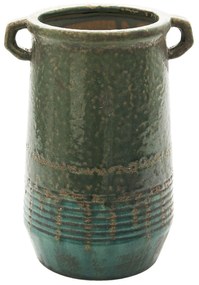 Zelný keramický květináč/váza s uchy Aylin - Ø 16*26 cm