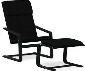 Relaxační křeslo s podnožkou černé textil 3154419