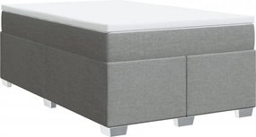 Box spring postel s matrací světle šedá 120 x 200 cm textil 3285123