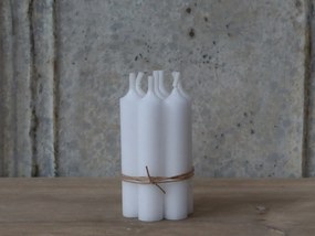 Bílá úzká krátká svíčka Short dinner white - Ø 2 *11cm / 4.5h