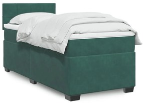 Box spring postel s matrací tmavě zelená 80 x 200 cm samet 3288465
