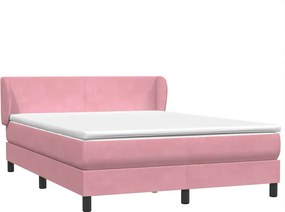 Box spring postel s matrací růžová 160x210 cm samet 3317366