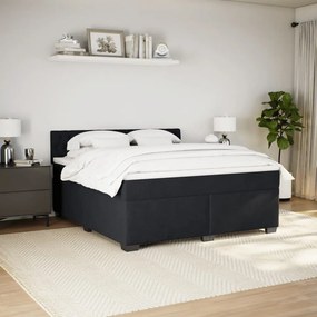 Box spring postel s matrací černá 180x200 cm samet 3286386