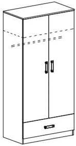 Trafiko r - šatní skříň 1 - 90 cm - růžová