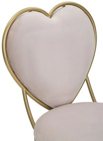 Kovová židle Mauro Ferretti Love, 37x47x80 cm, zlatá/růžová