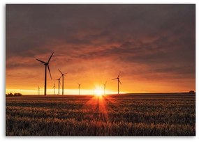 Gario Obraz na plátně Západ slunce a větrné mlýny Rozměry: 60 x 40 cm