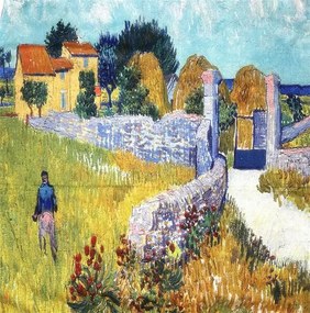 Bavlissimo šála 180 x 70 cm s obrazem Farmhouse in Provence od Vincenta van Gogha