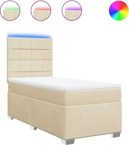 Box spring postel s matrací krémová 80 x 200 cm textil 3292620
