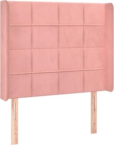 Box spring postel s matrací a LED růžová 80 x 200 cm samet 3139534