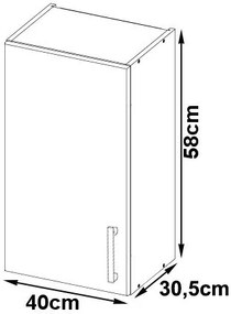 Kuchyňská závěsná skříňka W 40 cm D1 Artus bílá/sonoma
