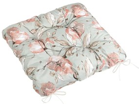 Bellatex Sedák Adéla prošívaný 40x40 cm Lilie losos, šedá