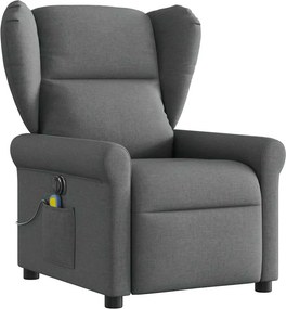 Elektrické masážní polohovací křeslo tmavě šedé textil 3303365