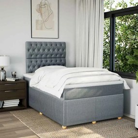 Box spring postel s matrací světle šedá 120x190 cm textil 3292002