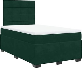 Box spring postel s matrací tmavě zelená 120x190 cm samet 3293161