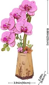 RoboTime 3D dřevěná skládačka Fialová orchidej