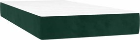 Box spring postel s matrací a LED tmavě zelená 80x200 cm samet 3139772