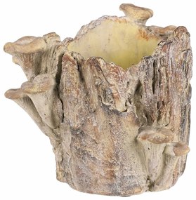 Obal betonový - pařez s houbami, 19 x 17 x 16 cm, 19 cm