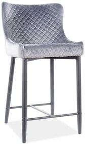 Barová židle TIAN B H-2 VELVET šedá/černá