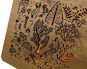 Li-Go "Les se zajícem"  lampa 19x19cm provedení povrchu: dub světlý
