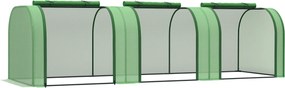 Skleník Outsunny se dveřmi, zimě odolný ocelový rám, skleník na balkon, do zahrady, skleník na rajčata 295x100x80cm, skleník na rajčata, zeleninu, kvě