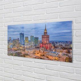 akrylový obraz Warsaw Panorama západu slunce 125x50 cm