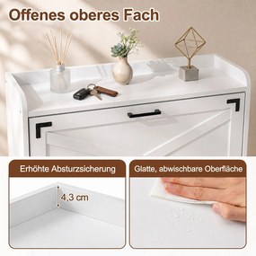 Costway Botník s 2 výklopnými zásuvkami Volně stojící botník – 80 × 24 × 103 cm