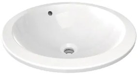 Ideal Standard Connect - Umyvadlo zápustné, průměr 480 mm, bez otvoru pro baterii, bílá E505401