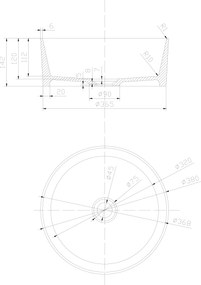 Sapho THIN kulaté umyvadlo na desku 38 x 14 cm bílá matná WN548