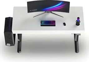 Ultradesk Quest černá-bílá / Herní stůl / 140 x 70 cm / nastavitelná v
