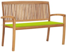 Stohovatelná zahradní lavice s poduškou 128,5 cm masivní teak,  3063290