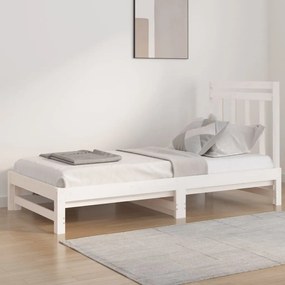 Výsuvná postel bílá 2x (90 x 190) cm masivní borovice,  3108358