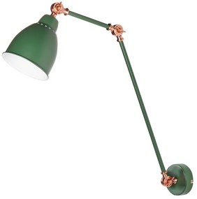Nástěnná kovová lampa tmavě zelená MISSISSIPPI Beliani