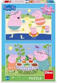 DINO Puzzle Peppa Pig Na dovolené 2x48 dílků 26x18cm skládačka dn381711