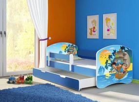 Dětská postel - Piráti 2 180x80 cm + šuplík modrá