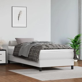 vidaXL Box spring postel 80 x 200 cm umělá kůže [3120668] Barva: Bílá