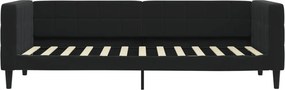 Válenda s přistýlkou a zásuvkami černá 80 x 200 cm samet 3196736