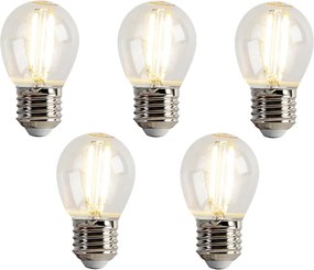 Sada 5 LED žárovek E27 P45 čiré 2W 200lm 2700K