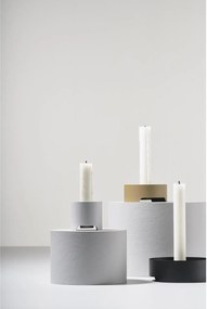 Svícen na klasickou svíčku Singles 6 cm teple šedý